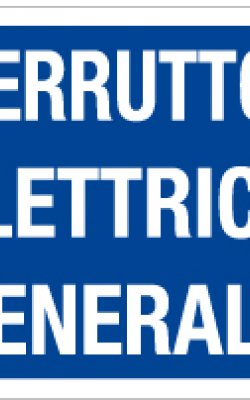 CARTELLO IN ALLUMINIO FORMATO MM 230X230 INTERRUTTORE ELETTRICO GENERAL ...